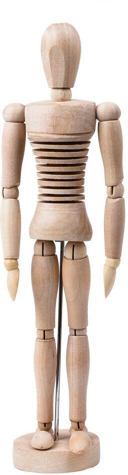 Манекен (кукла) человека художественный BRAUBERG ART, мужской, дерево, гибкий, высота 30 см, 1 шт