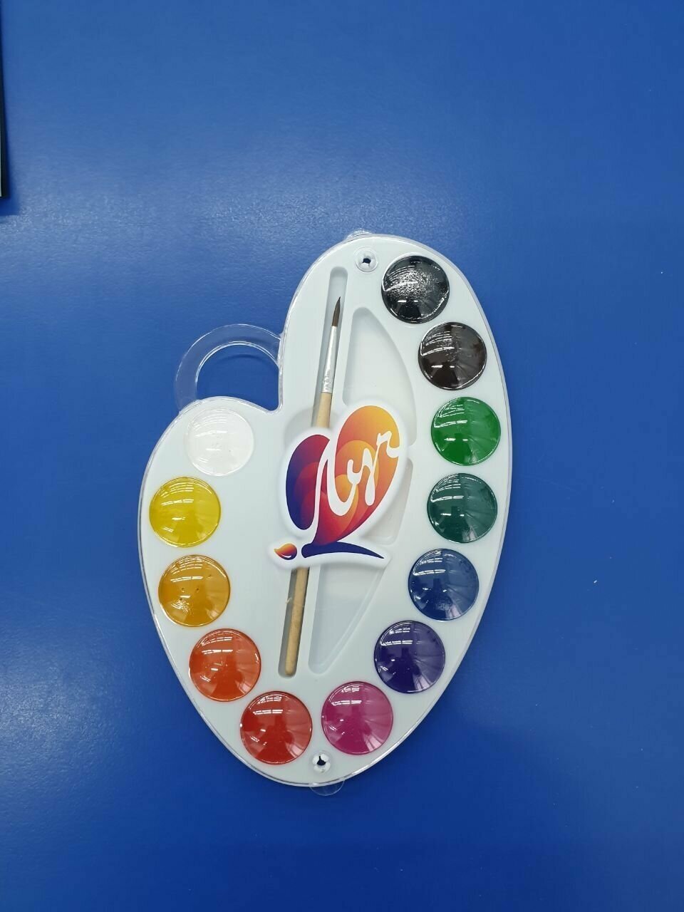 Акварель "Палитра" 12 цветов с кистью