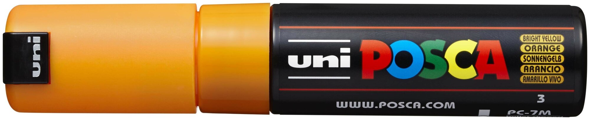 Маркер акриловый UNI POSCA PC-7M, коралловый, 4.5 - 5.5 мм, круглый (комплект 3 штуки)