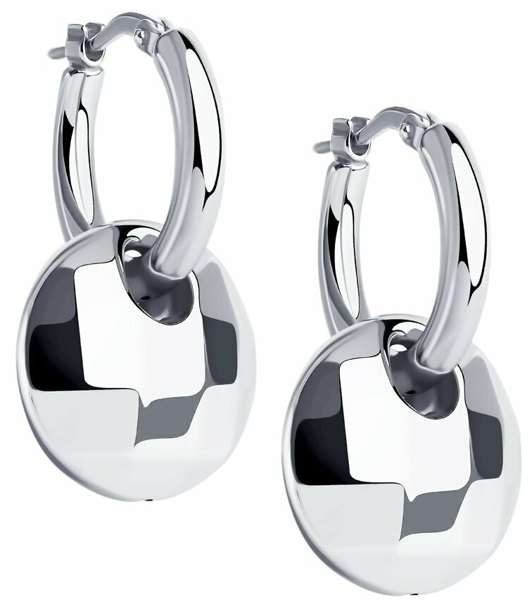 Серьги с подвесками, серебро, 925 проба, родирование