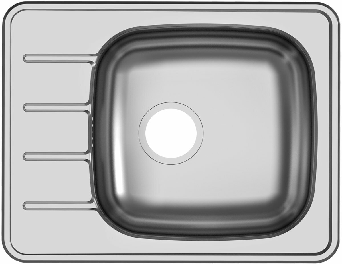 Мойка врезная с крылом UKINOX Гранд, 60х48, цвет хром