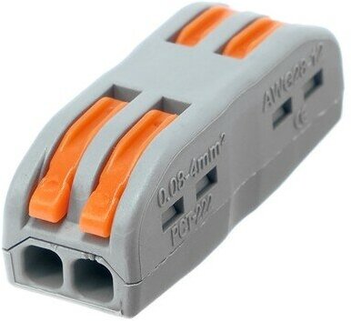 Строительно-монтажная клемма проходная, 32А, 0,08-4 мм2, фаза-ноль, набор 10 шт 9088969