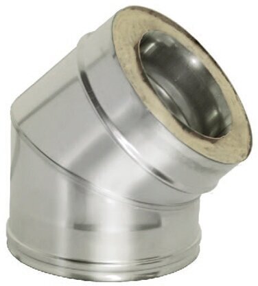 Отвод Дымок 45° х d120х200 мм с изоляцией AISI 439