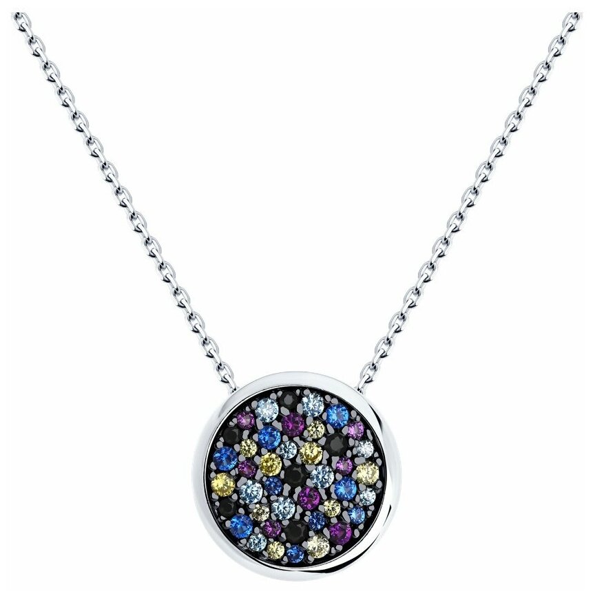 Колье, серебро, 925 проба, родирование, фианит