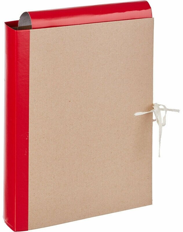 Attache Папка архивная, крафт и бумвинил, на завязках, красная