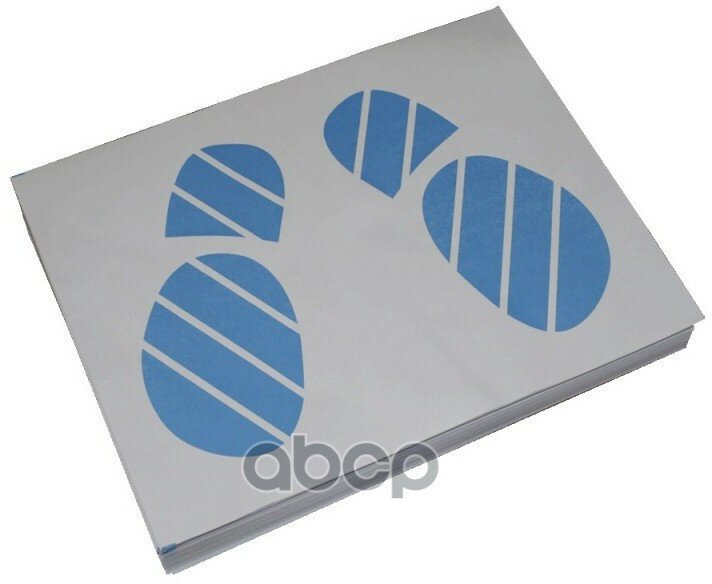 Бумага маскировочная защитные двухслойные коврики (бумага + полиэтиленовая пленка) с рисунком Следы ног, размер 405 х 500 мм.