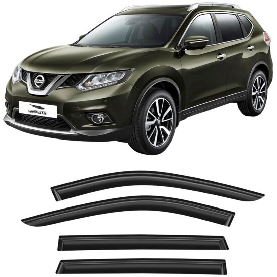 Дефлекторы Voron Glass серия Samurai для Nissan X-Trail 2015-н. в. накладные 4шт