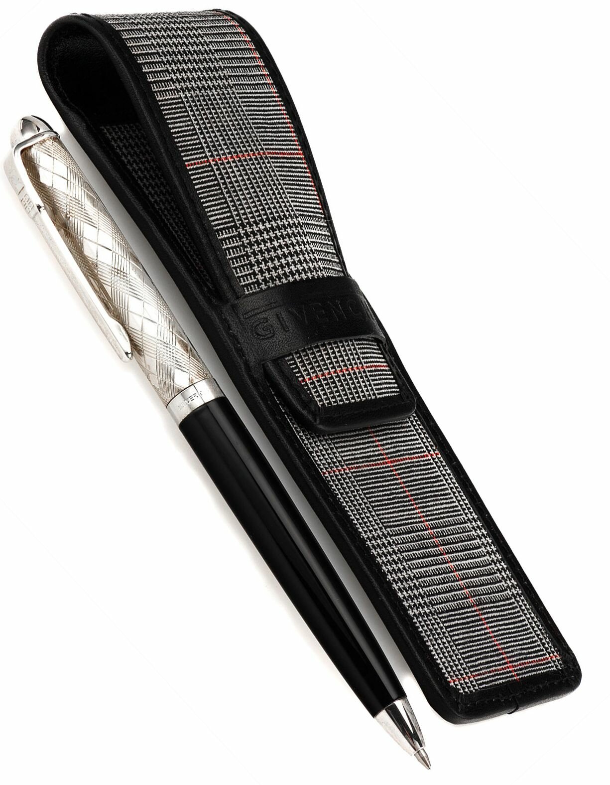 Набор шариковая ручка и чехол Galles Sterling Silver Black Lacque, GV 20C-S