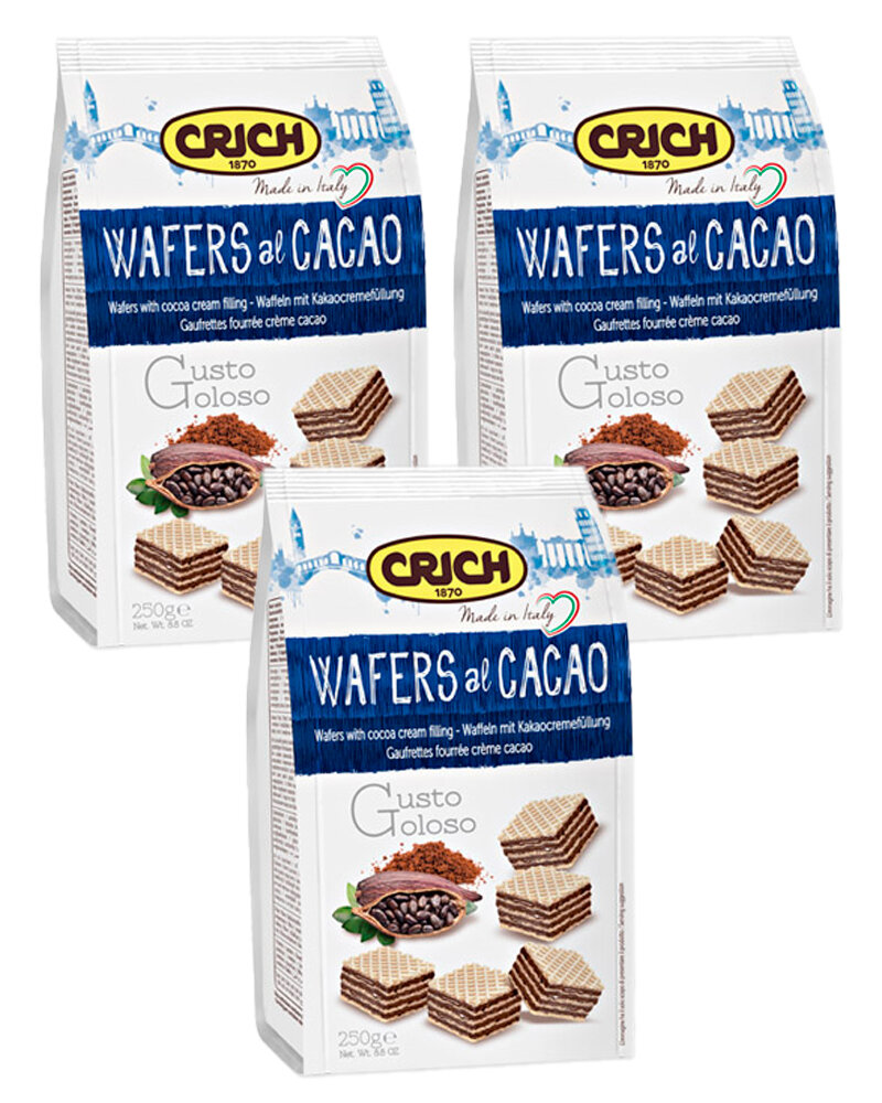 Вафли Crich с Какао-Кремовой Начинкой 250 гр - 3 шт