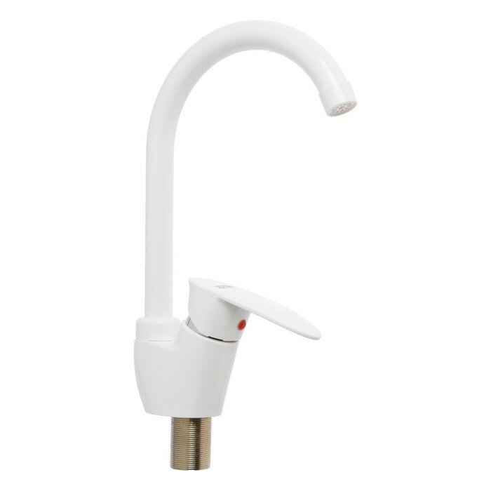 Смеситель для кухни ZEIN Z3666, однорычажный, высота излива 23 см, ABS-пластик, белый, 9931975