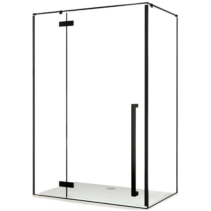 Душевой уголок CeruttiSpa C1A 118х88х195 профиль черный, стекло прозрачное /8711