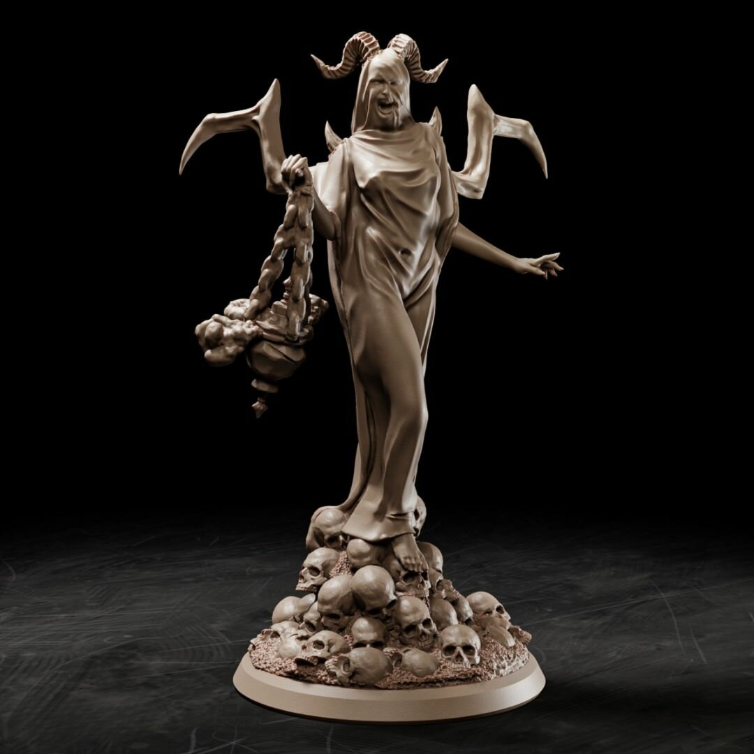 Безумная Жрица Тифлинг (класс: маг, варлок, волшебник) миниатюра для DnD (ДнД) и других Настольных игр (НРИ, Варгеймов или РПГ), фентези тематика