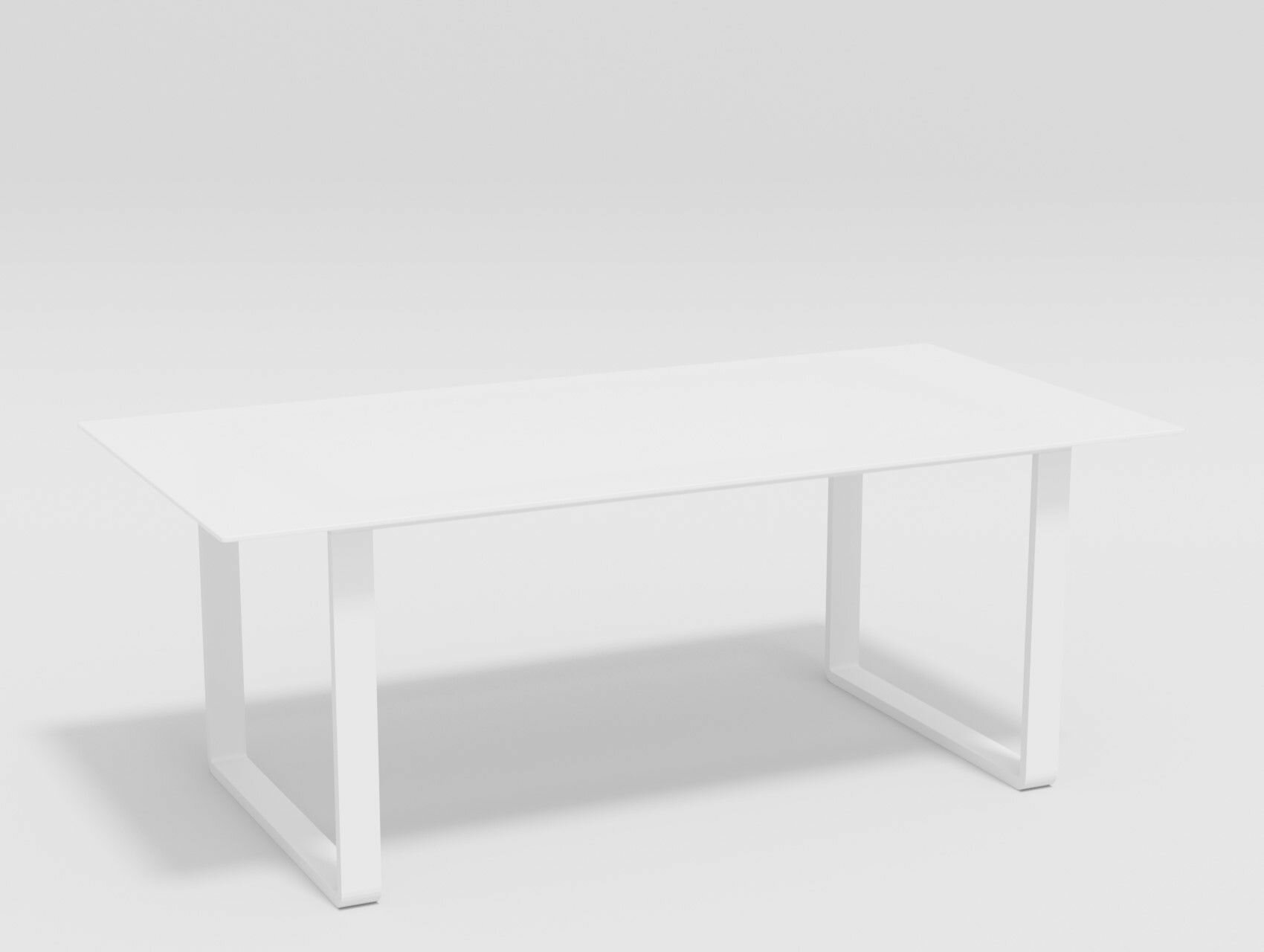 Стол обеденный Гарденини Волье 180x90(Стол обеденный Gardenini Voglie 180x90) каркас белый / столешница белое глянцевое стекло