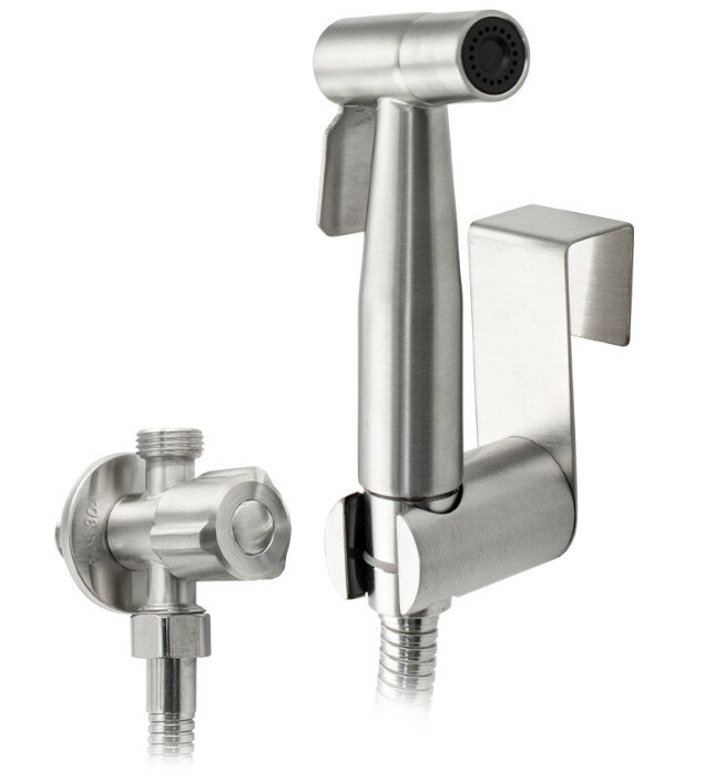 Набор биде гигиенический GFmark 2061 сатин (шаровый кран + лейка + шланг)