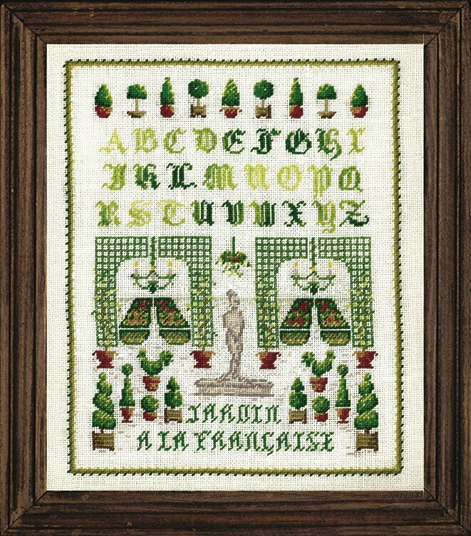 Набор для вышивания Le Bonheur des Dames #3605 ABC French Garden (Французский сад), Петит пойнт, 13.5 х 16.5 см