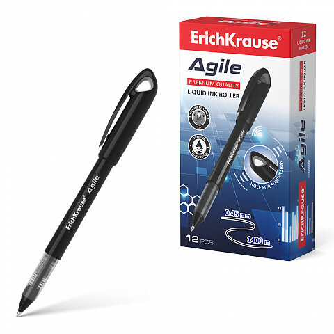 Ручка-роллер ErichKrause Agile Stick 0.5, цвет чернил черный