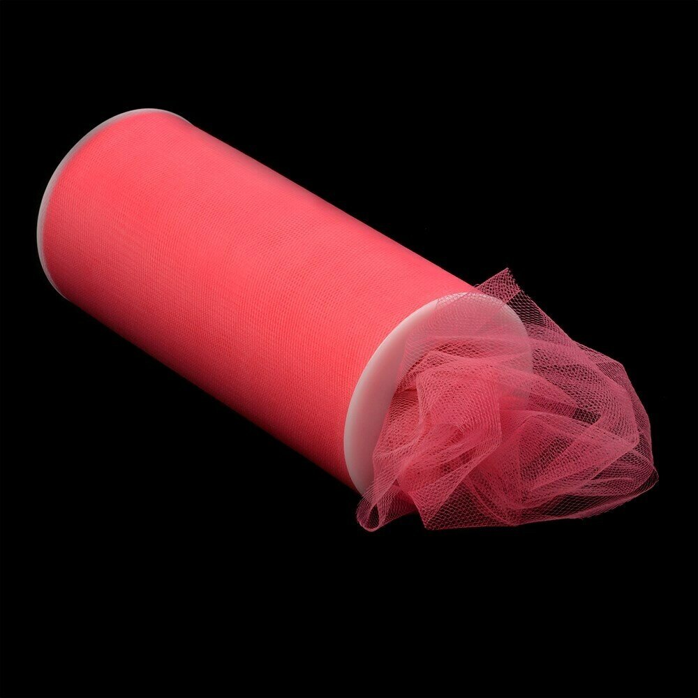 Фатин в роликах (шпульках) средней жесткости 15 см (150мм) цв. нежный коралл (22 метра)