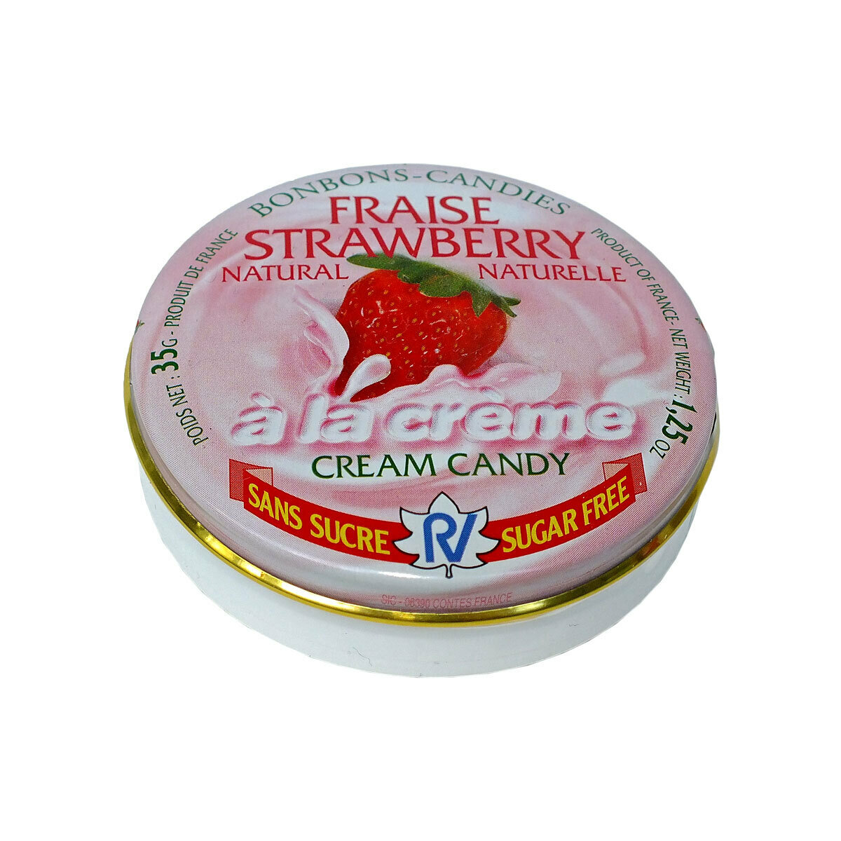 Леденцы без сахара RENDEZ VOUS со вкусом клубники со сливками 35г Франция RENDEZ-VOUS CREAM STRAWBERRIES SUGAR FREE
