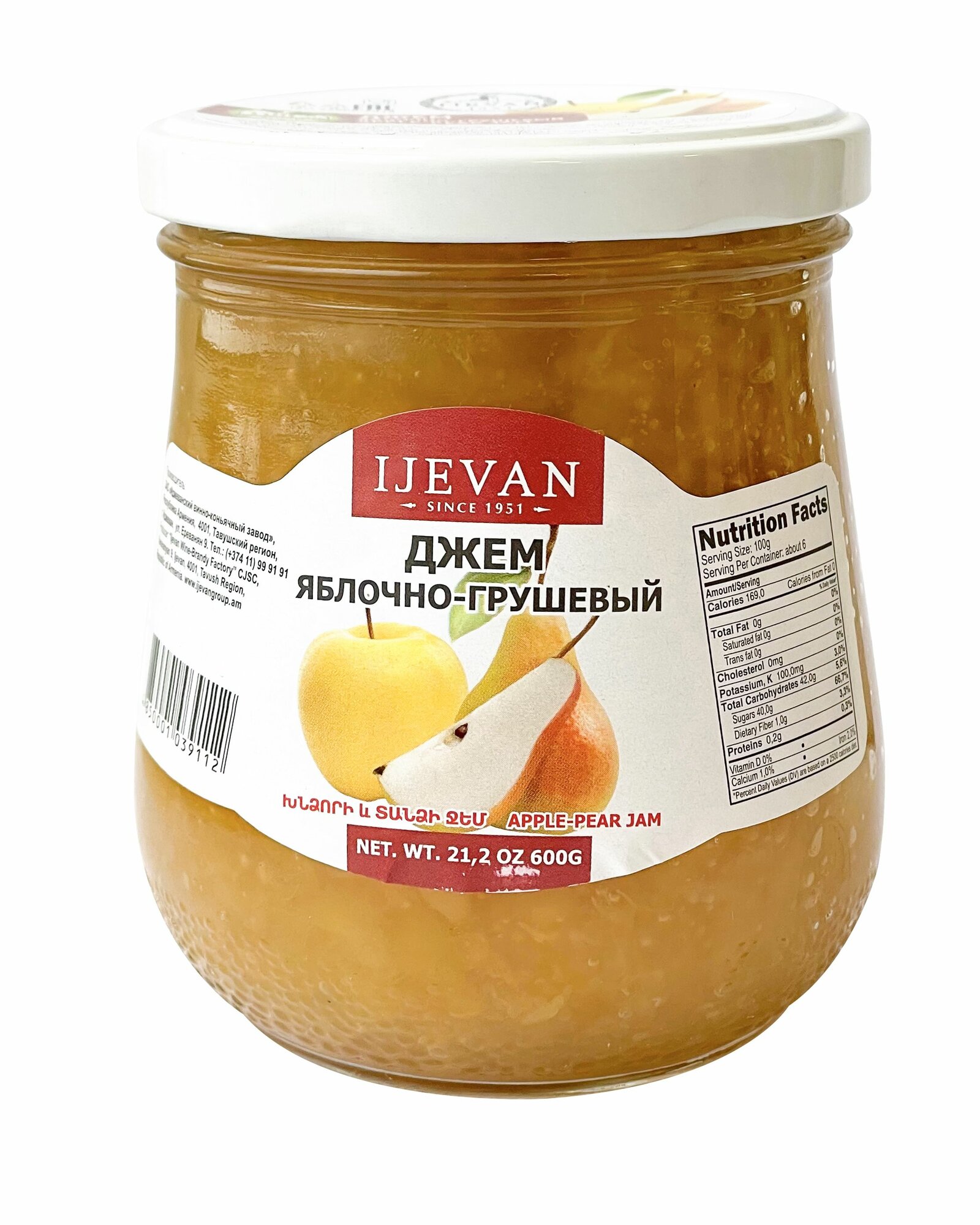Джем яблочно-грушевый IJEVAN, 600г х 1шт. Армения Иджеван