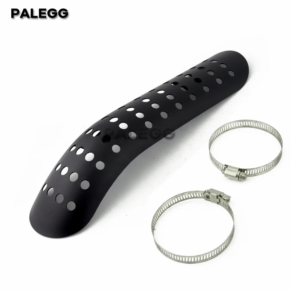 Универсальная выхлопная труба мотоцикла, изогнутый/прямой теплозащитный экран, глушитель, защита от горячего декора, защита для Harley Custom Chopper Черный, M Style