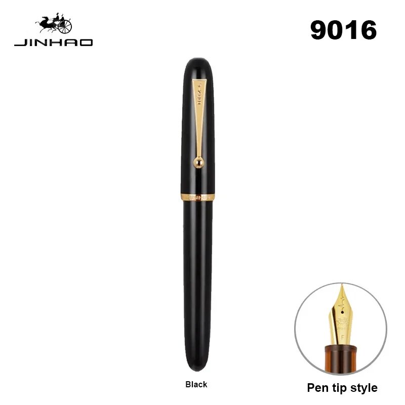Jinhao 9016 перьевая ручка прозрачная EF/F/M F(Approx 0.5mm), H-Black