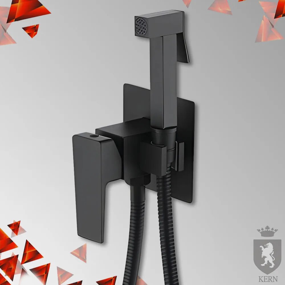Смеситель для биде с держателем встроенный Kern 4056-1 black