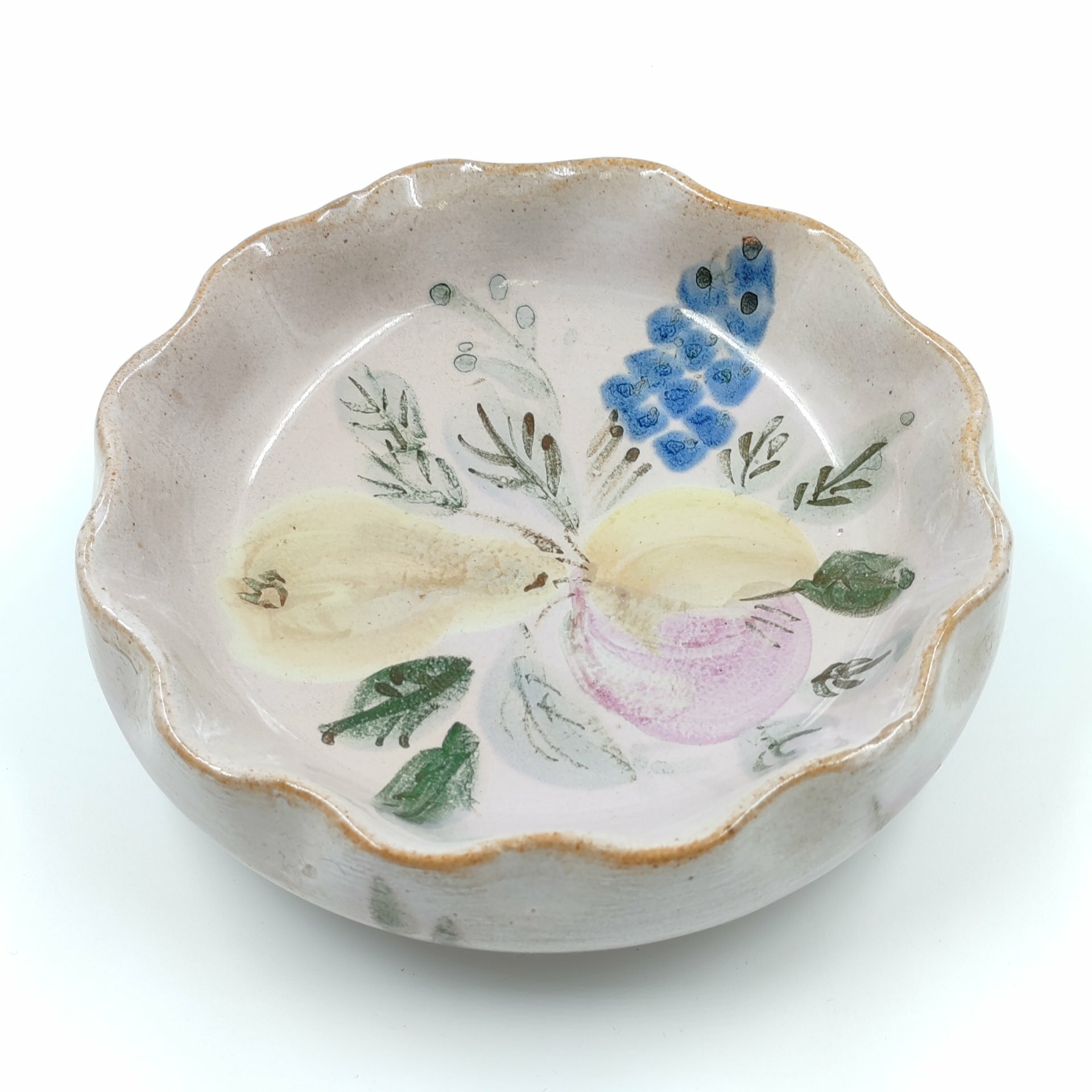 Монетница (пепельница) с цветочным орнаментом, керамика, роспись, СССР, 1970-1990 гг.