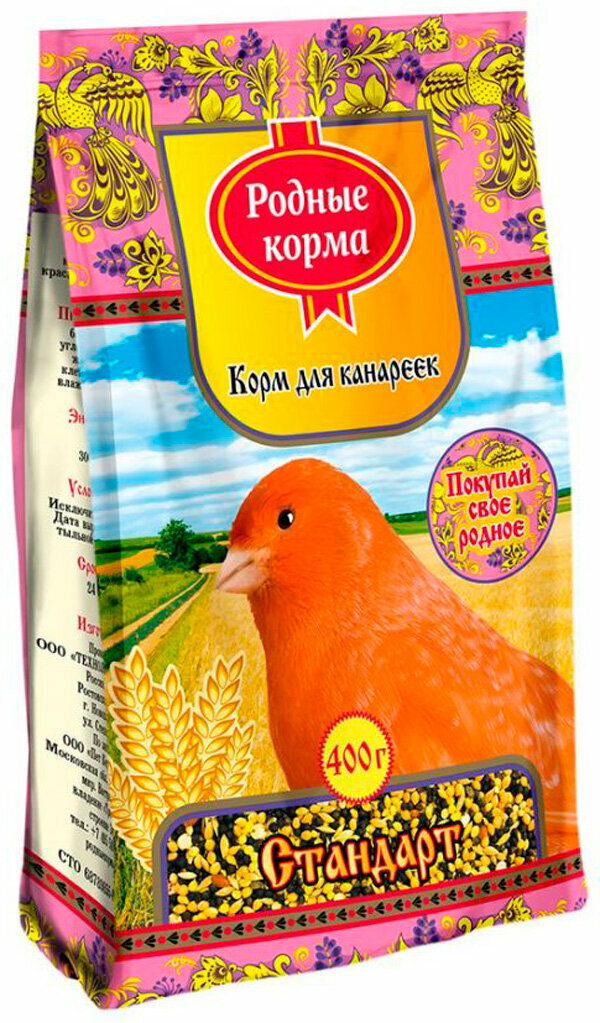 Родные корма корм для канареек стандарт (400 гр х 2 шт)