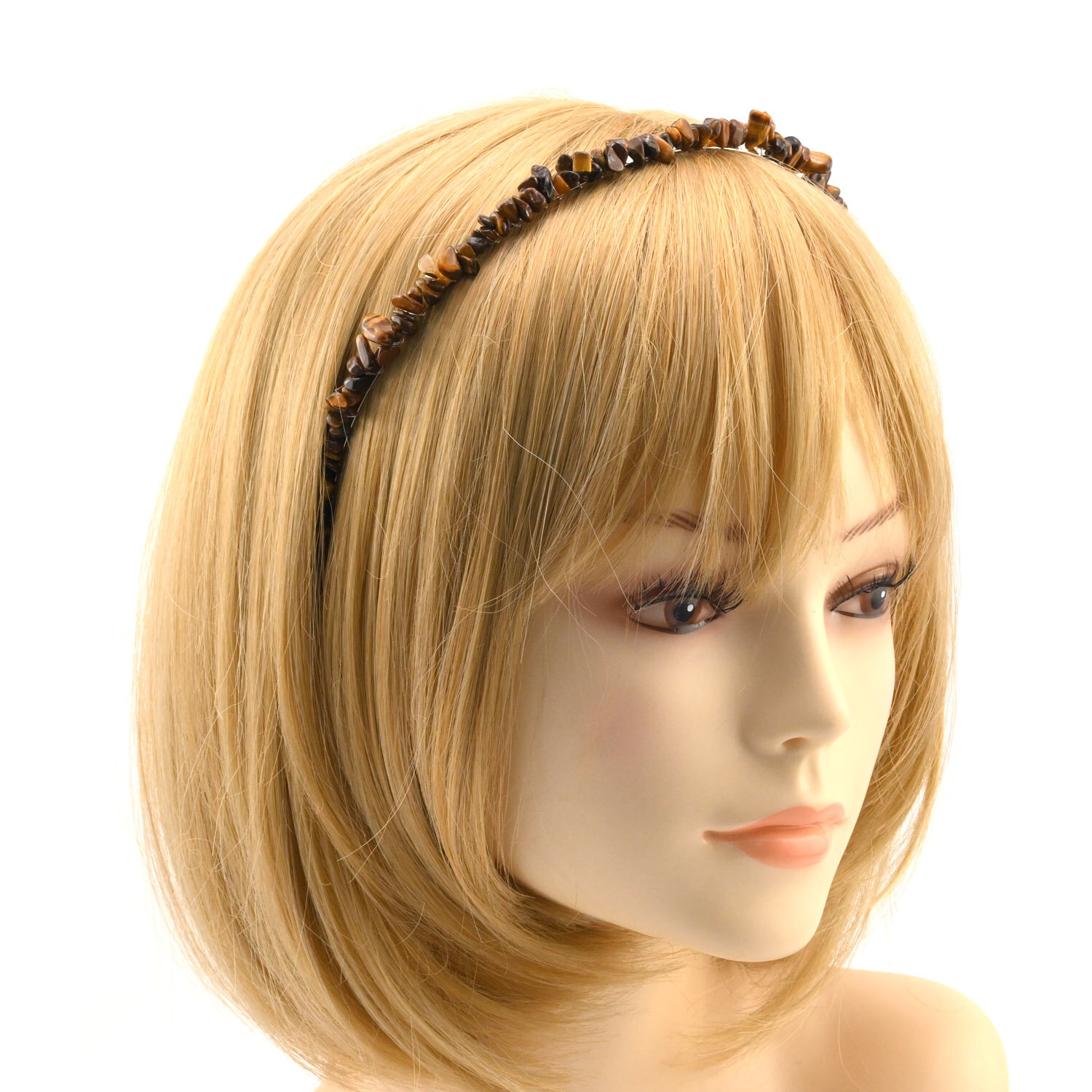 Ободок на голову женский с тигровым глазом