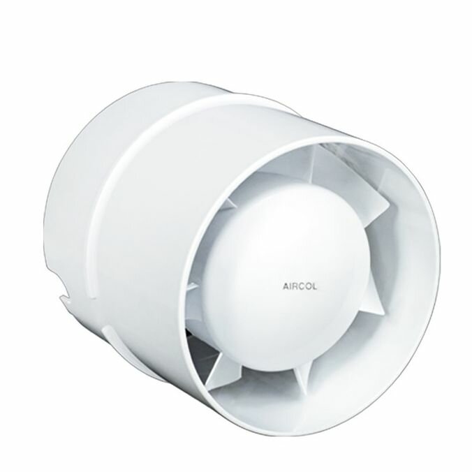 Бытовой пластиковый встроенный канальный вентилятор AIRCOL/ИБМ 100 KT