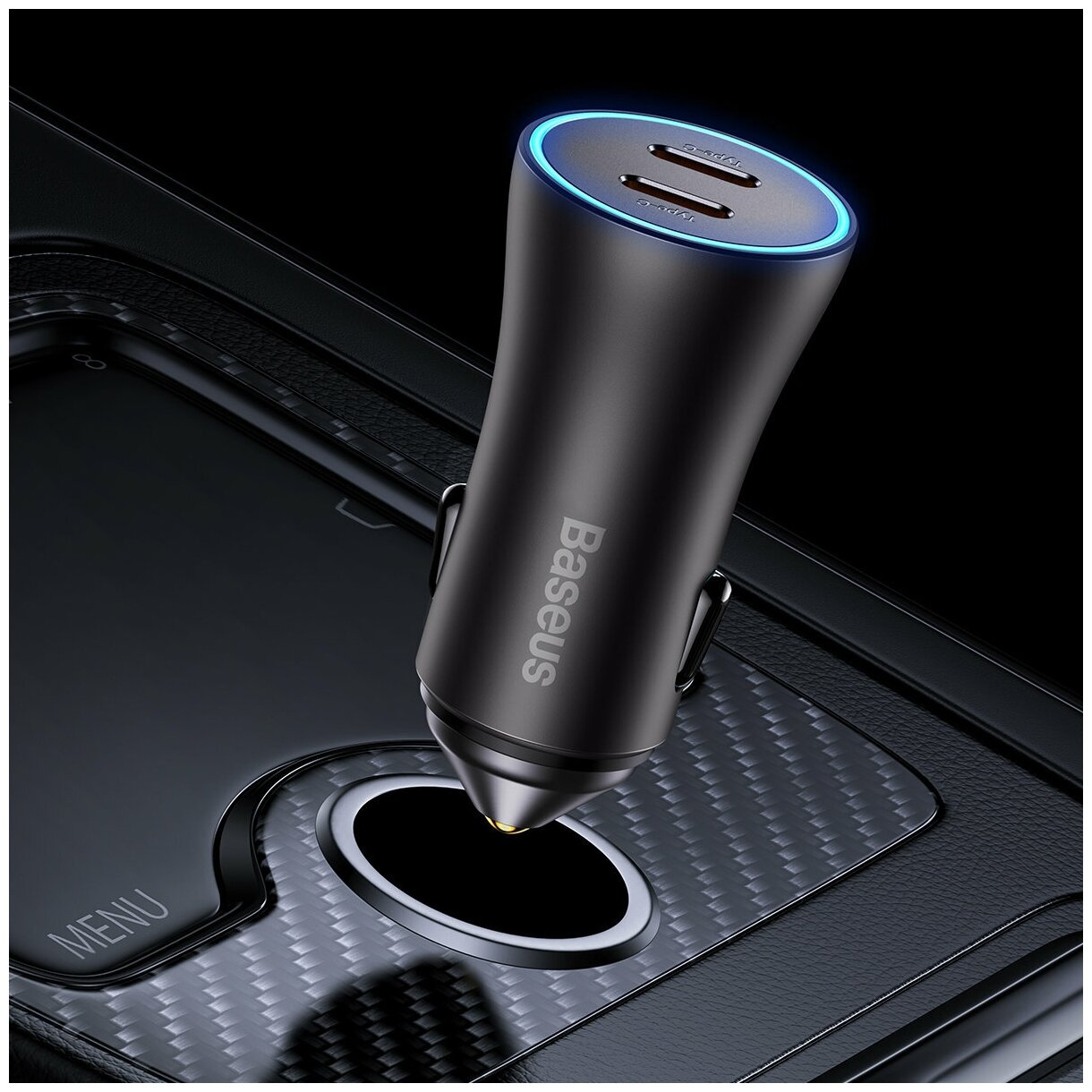 Автомобильное зарядное устройство (2xC) Baseus Golden Contactor Pro, 40W, PD20, черное