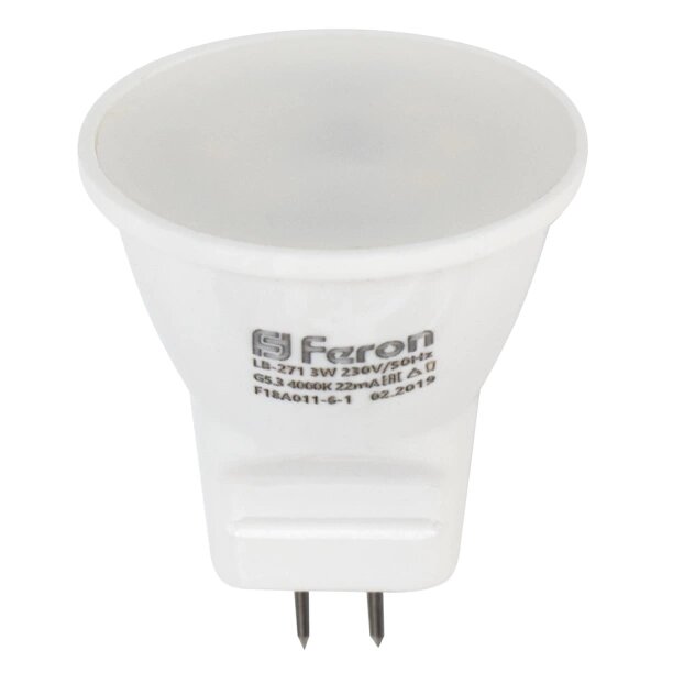 Светодиодная лампа Feron 3 Вт GU5,3 дневной свет