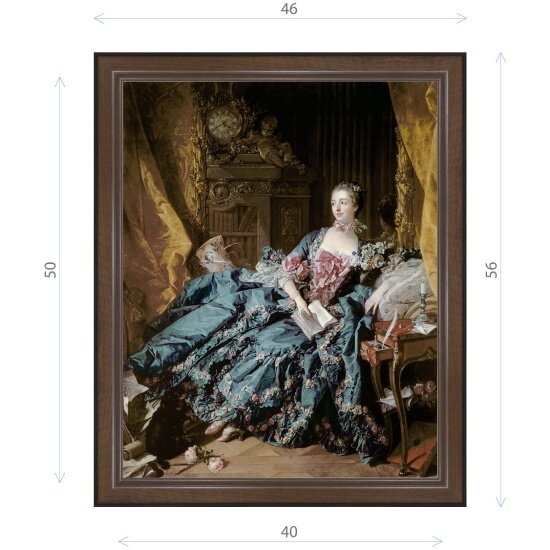 Картина Декор Депо Франсуа Буше Мадам де Помпадур Матовая бумага в раме без стекла 56х46 см