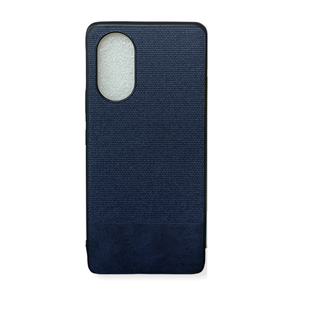 Задняя панель-крышка Чехол. ру из прочного силикона с матовым противоскользящим покрытием для Huawei Nova 8 (ANG-LX1) синяя с вставкой из кожи