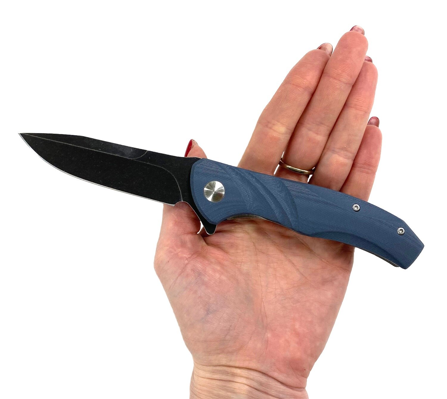 Складной нож TuoTown SQ21-GB, сталь D2, рукоять G-10 blue