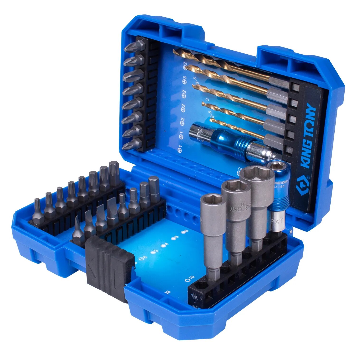 1035MR Набор вставок (бит) 1/4", PH, PZ, Hex, Torx, Slotted, сверла, 35 предметов KING TONY 1035MR