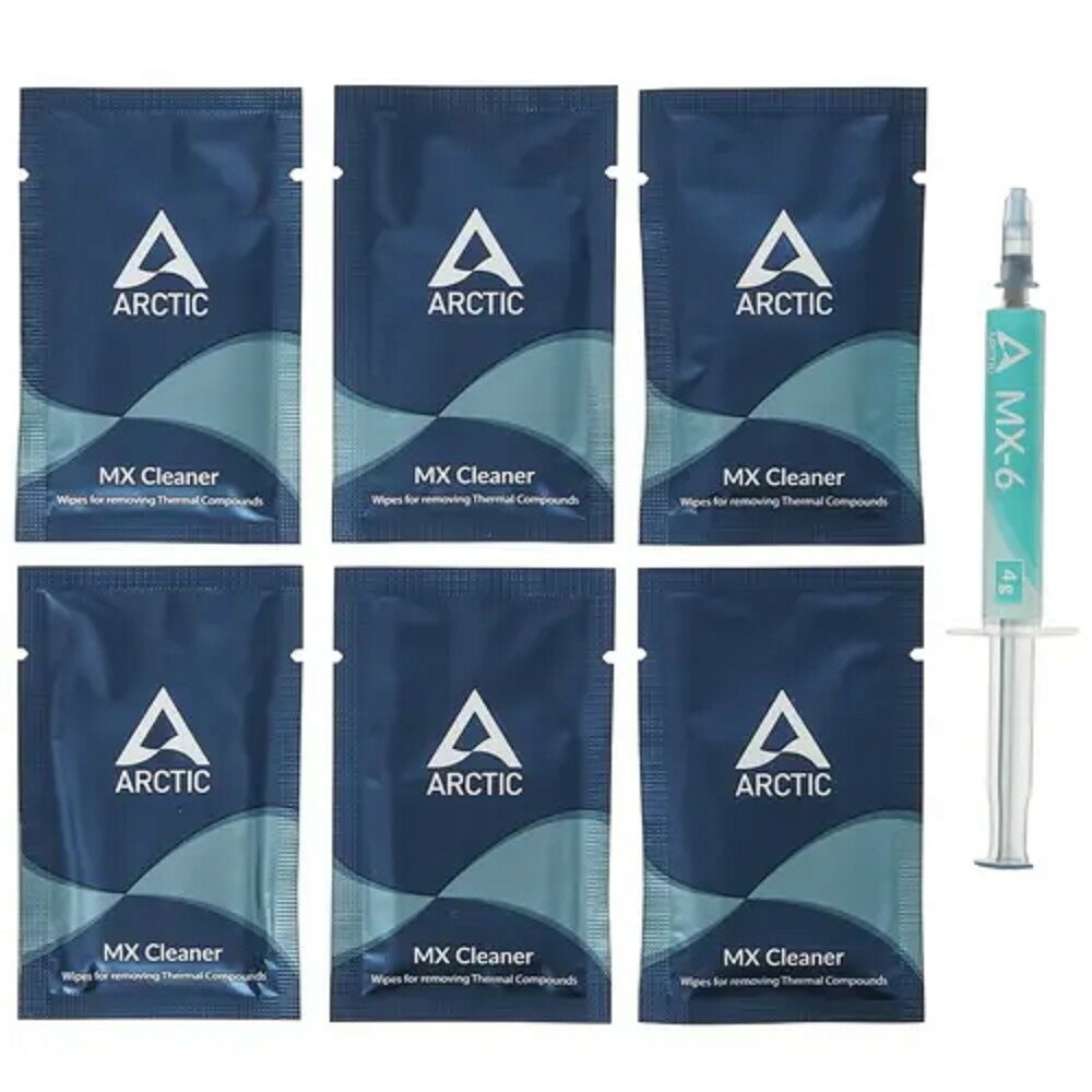 Arctic Термопаста MX-6 Thermal Compound 4-gramm with 6pcs MX Cleaner ACTCP00084A