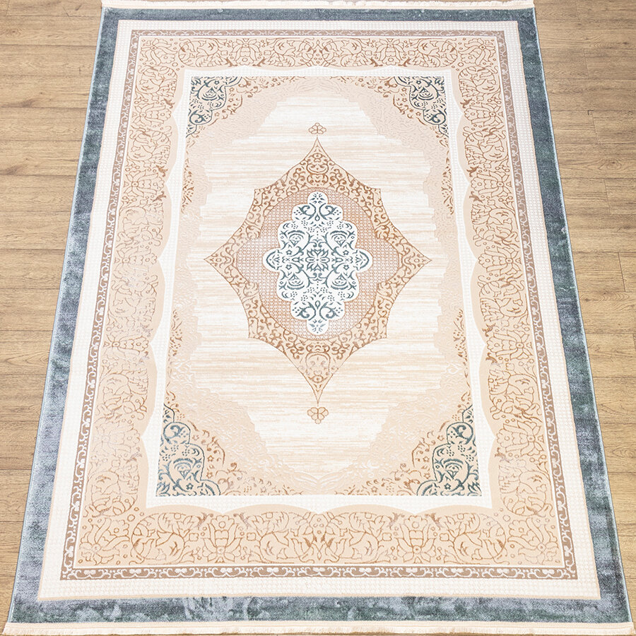 Ковер, Прямой, Бежевый, Зелёный, Золотисто-жёлтый, Серый, Классический, восточный, на пол, в гостиную, спальню, в ассортименте (100 см. на 200 см.)