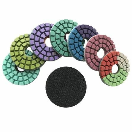 Диски полировальные эластичные 40 мм для мрамора и гранита (с водяным охлаждением) / Черепашки с водяным охлаждением / Черепахи по мрамору
