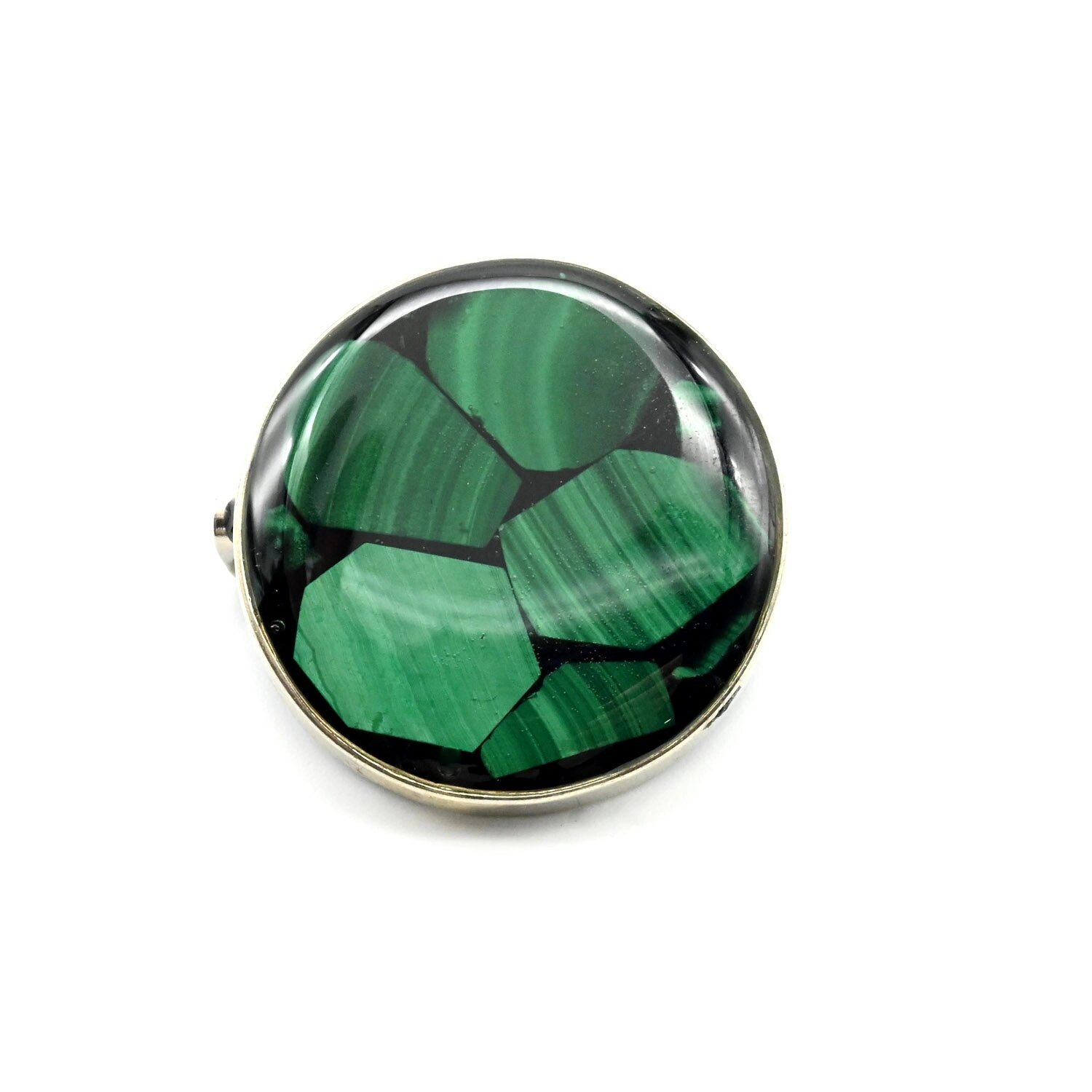 Брошь, малахит