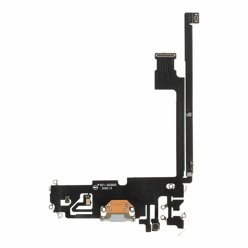 Шлейф/FLC iPhone 12 Pro Max системный разъем/микрофон (белый)