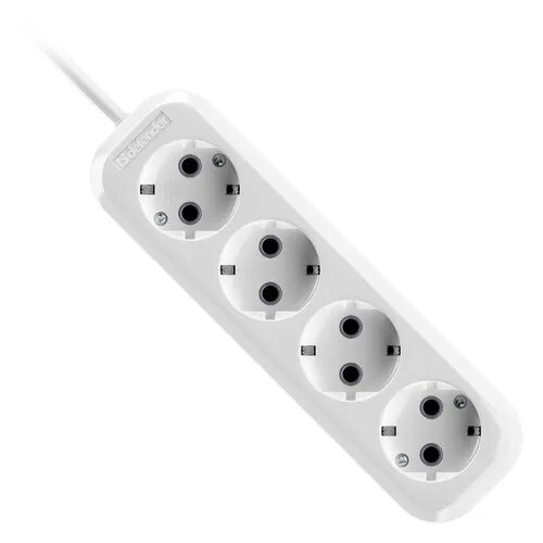 Сетевой удлинитель Defender R340, 2м, белый [99375]