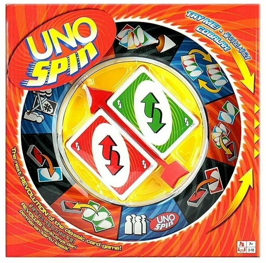 Настольная игра UNO "Uno Spin", для детей и взрослых, от 2 до 10 участников