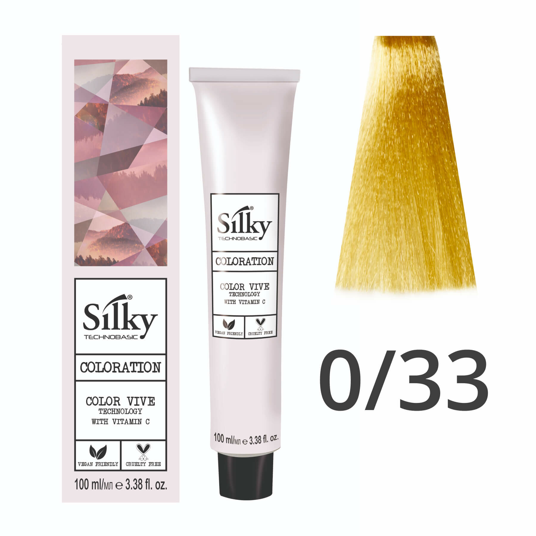 Краска для волос профессиональная Silky Color Vive/Ultralift 033 Желтый усилитель, 100 мл