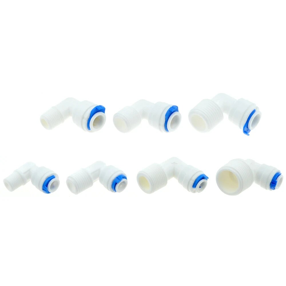 Локтевой фитинг для обратного осмоса 1/4", 3/8", 1/2" BSP, 1I2 Male Thread, для шланга 3