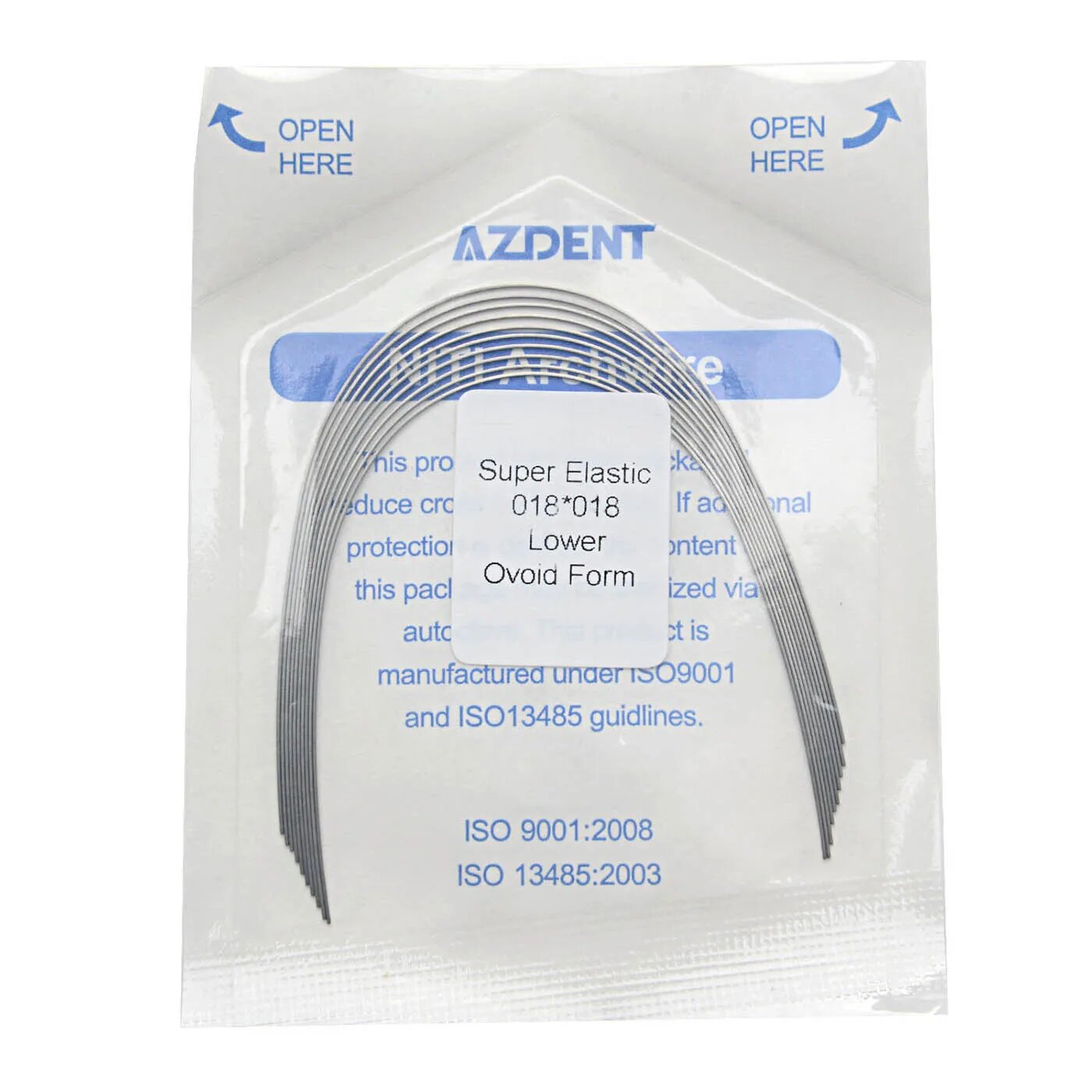 AZDENT Дуговая проволока NITI 018*018 Lower
