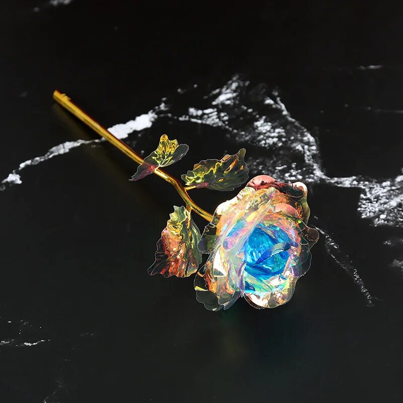 Золотая искусственная роза blue 1