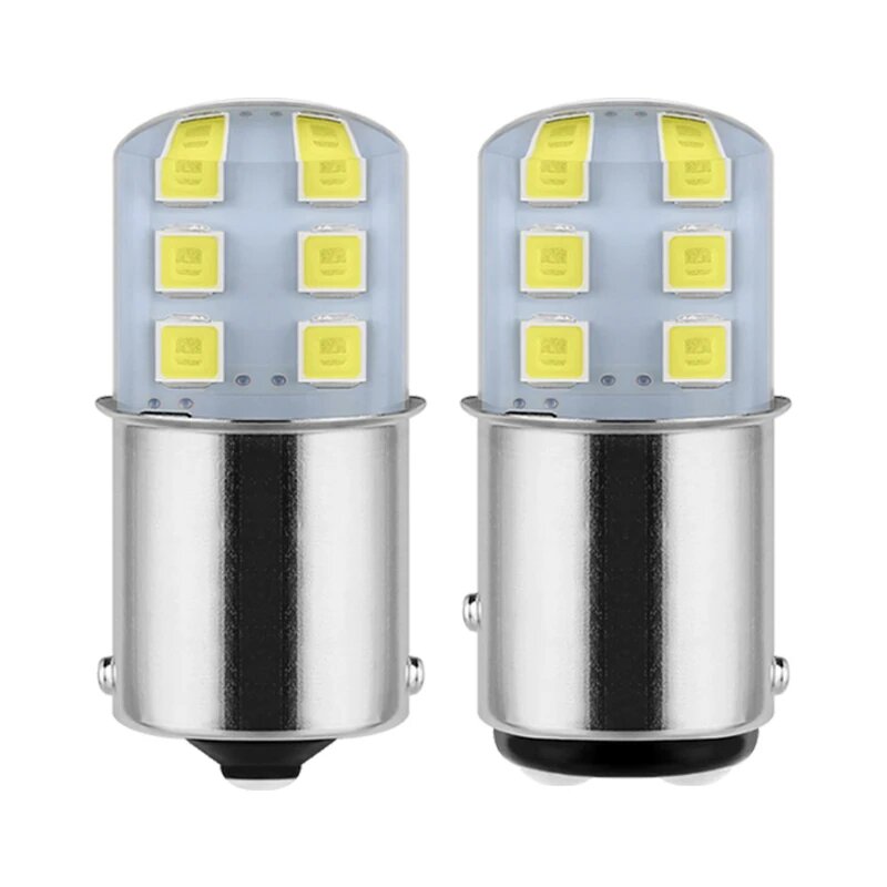 2/10 шт. BA15S 1156 P21/5W BAY15D 1157 Светодиодные лампы 12 В 12SMD White, 2 PCS, 1156 ba15s P21W