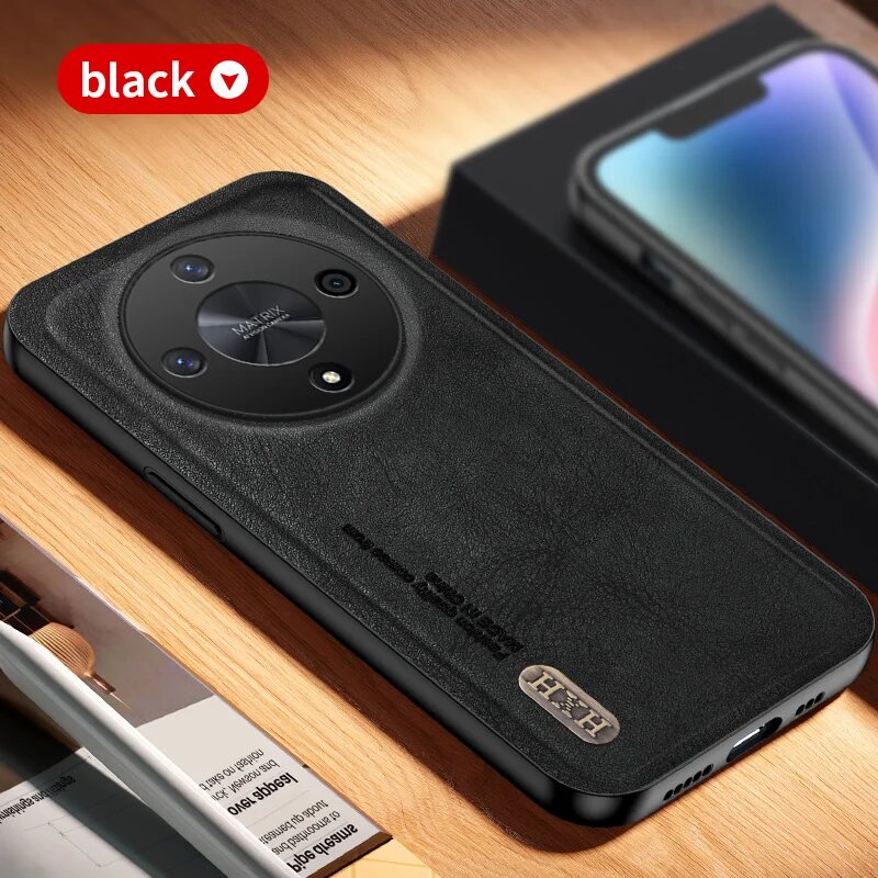 Для Honor X9B задняя крышка на ощупь противоударный магнитный чехол для телефона из искусственной кожи мягкие чехлы для Honor X9B черный