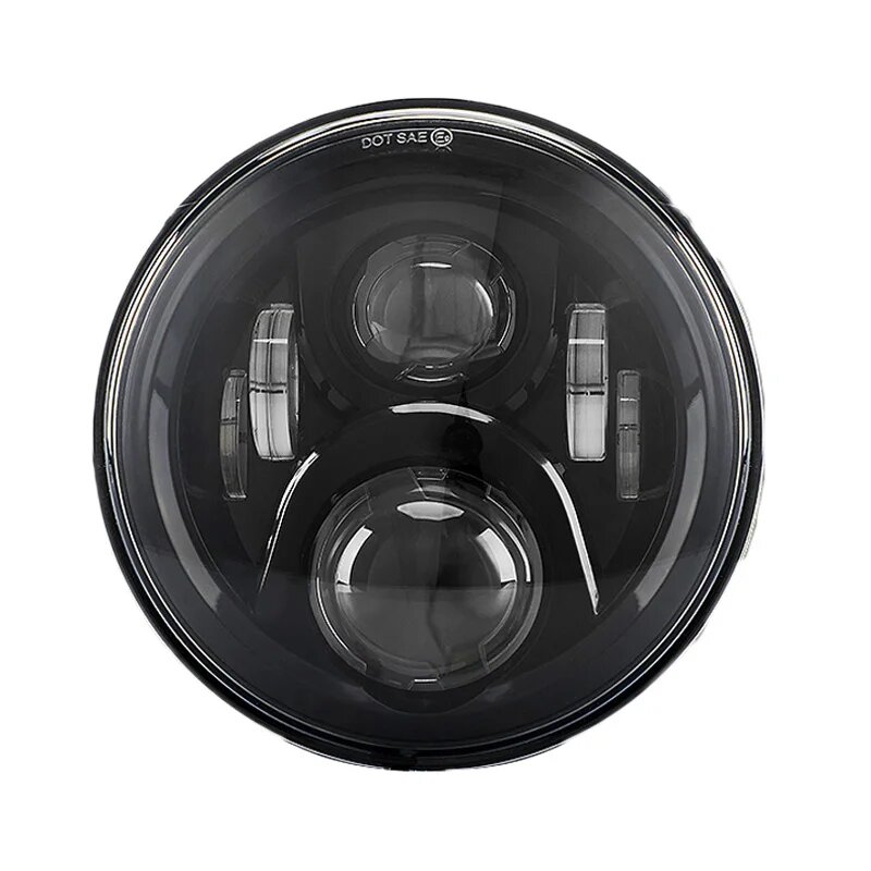 7-дюймовая круглая светодиодная фара дальнего света, 7-дюймовый налобный фонарь для Harley Davidson Sportster Yamaha Street Glide, светодиодный прожектор серебристый